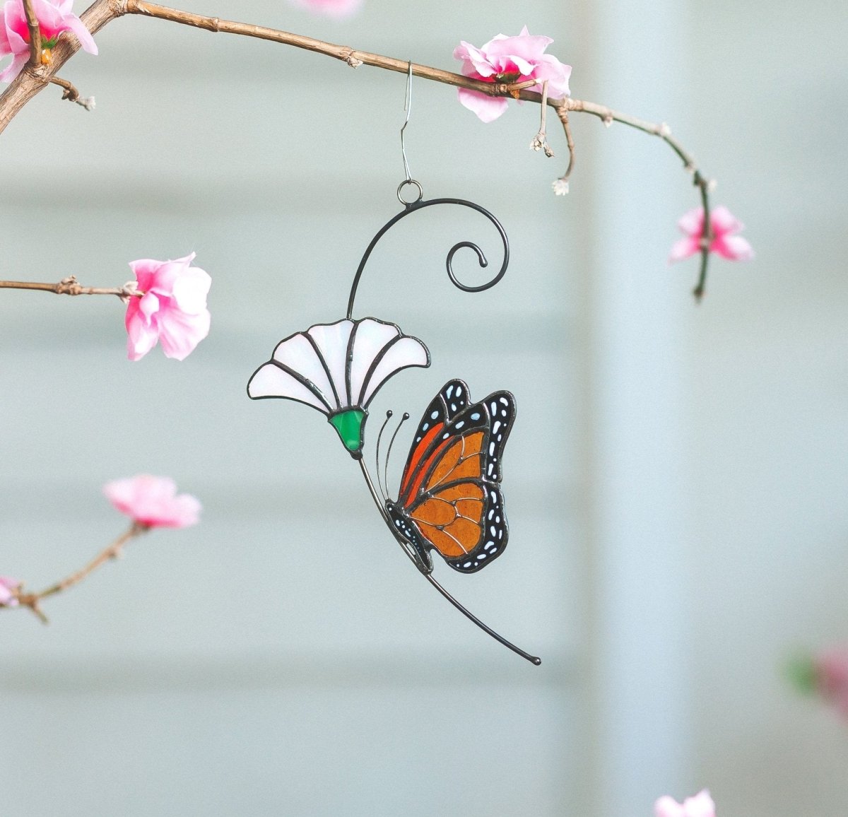 Vivid Monarch Butterfly & Flower Suncatcher: Add Nature's Beauty ...