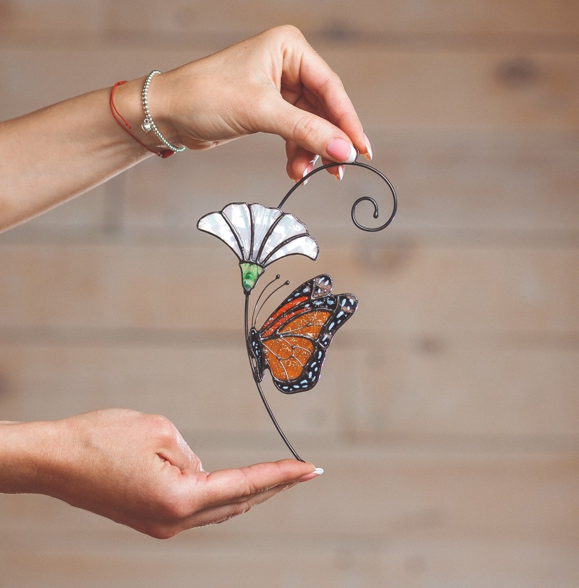 Vivid Monarch Butterfly & Flower Suncatcher: Add Nature's Beauty ...