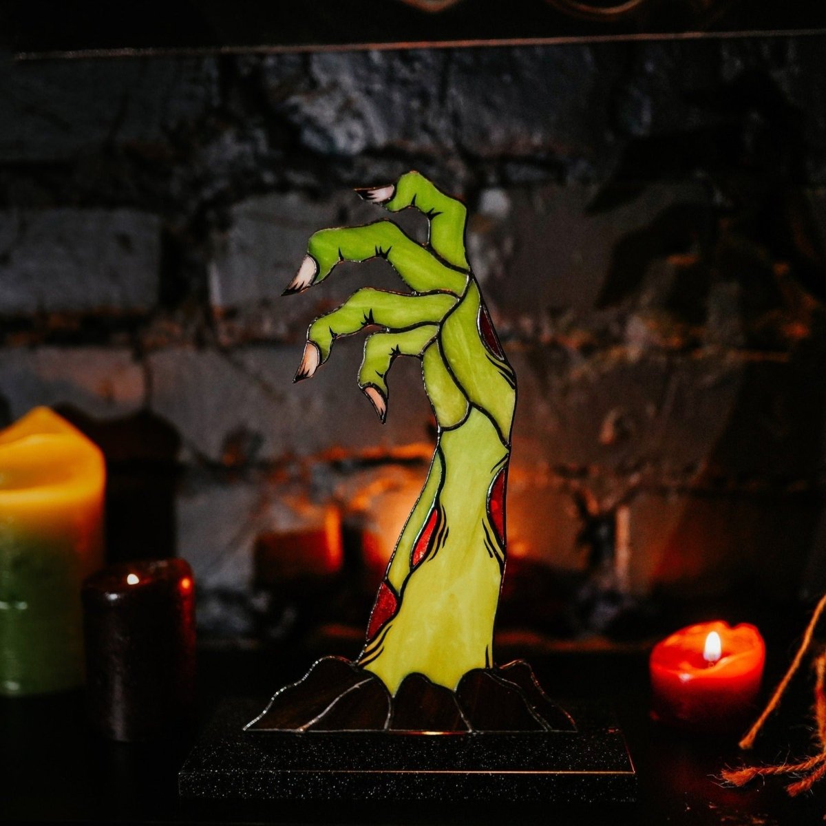 Spooky Stained Glass Groundbreaker Zombies Arm - Halloween Decor ...
