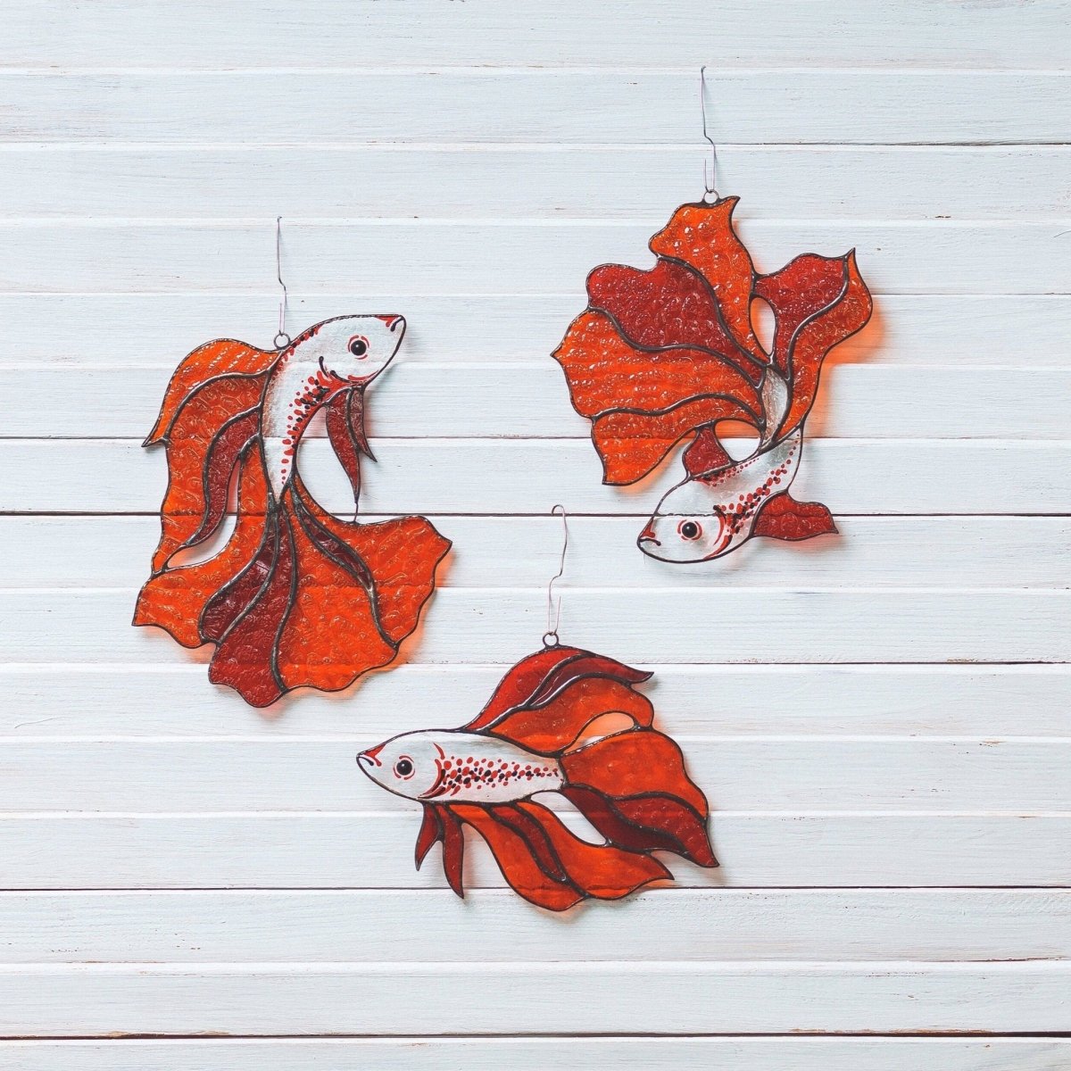 Stained glass fish suncatchers / Handmade sun catchers ...