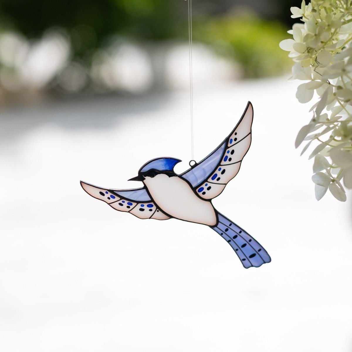 Handmade Blue Jay Bird Stained Glass Hangings - Perfect Gift ...