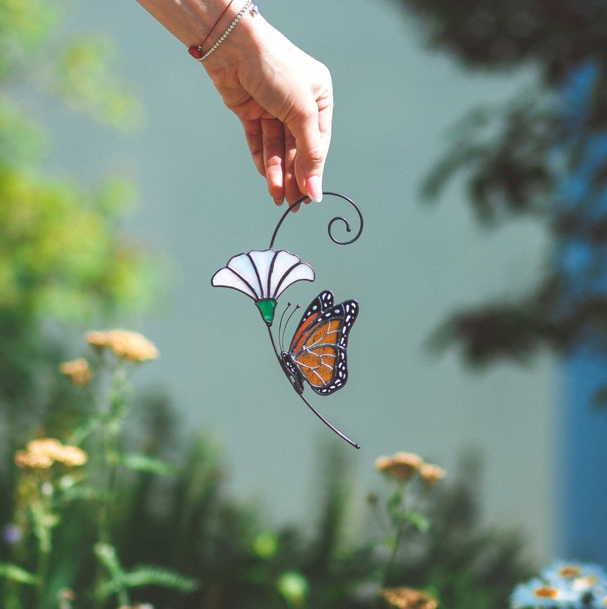 Vivid Monarch Butterfly & Flower Suncatcher: Add Nature's Beauty ...