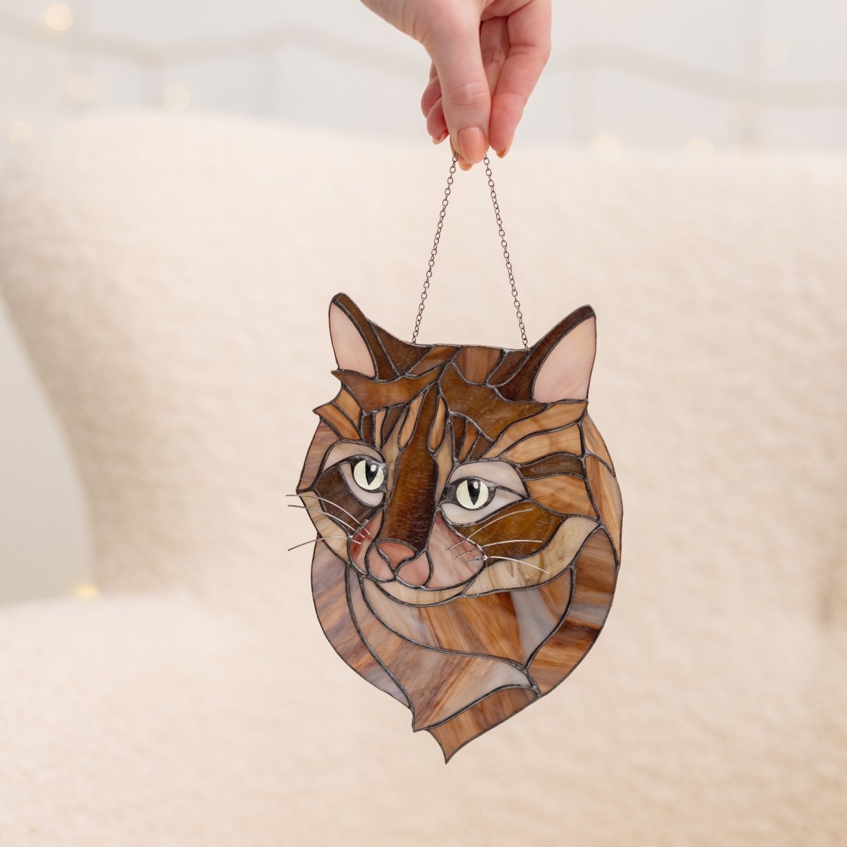 Stained glass Cat portrait cat lover gift – VitrageArtSouvenirs