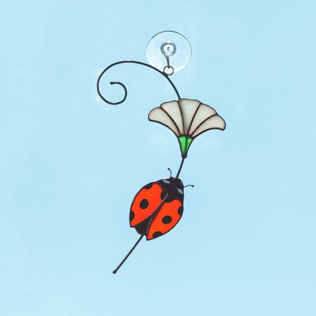 Adorable Lady Bug Suncatcher: Whimsical Home Decor – VitrageArtSouvenirs