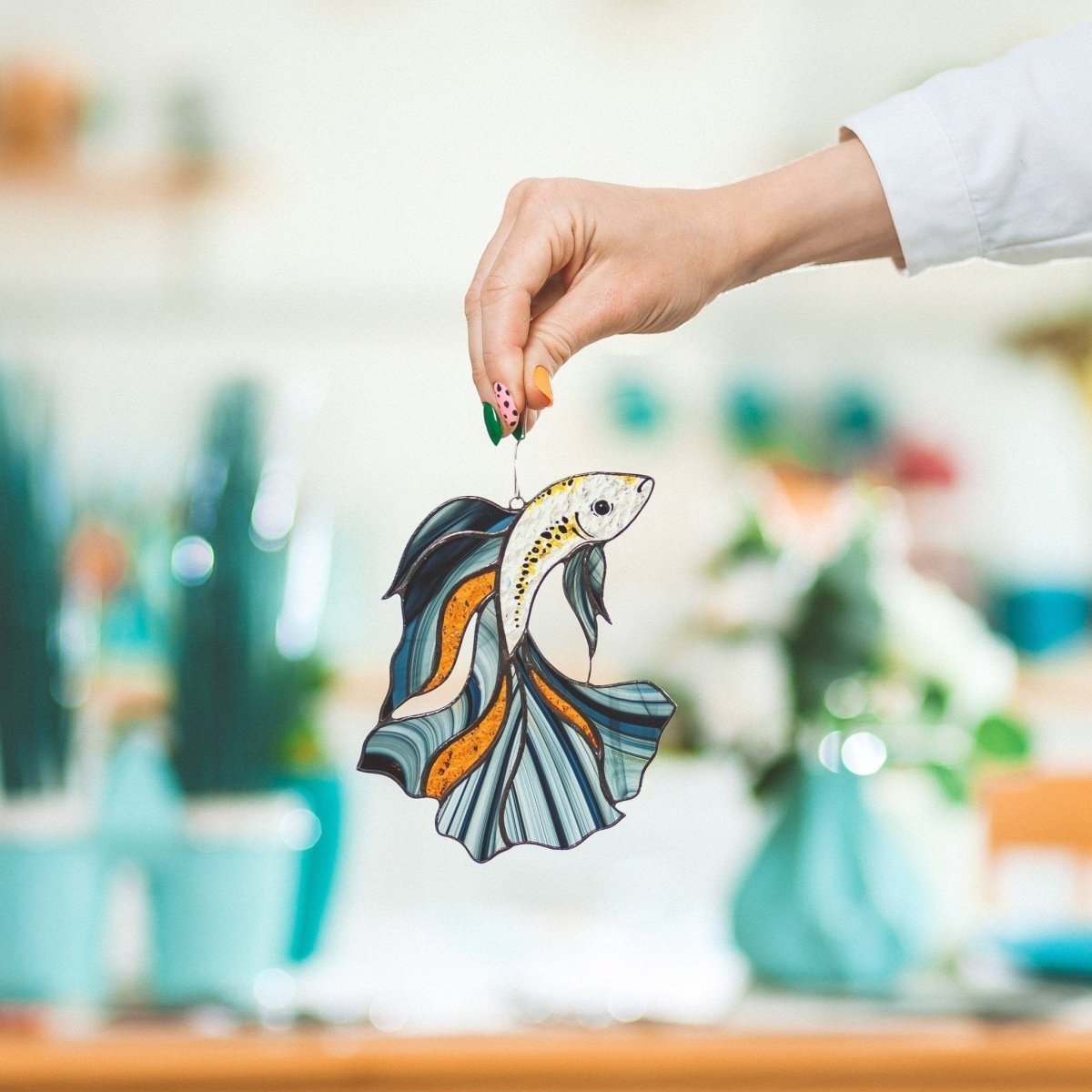 Stained glass fish suncatchers / Handmade sun catchers ...