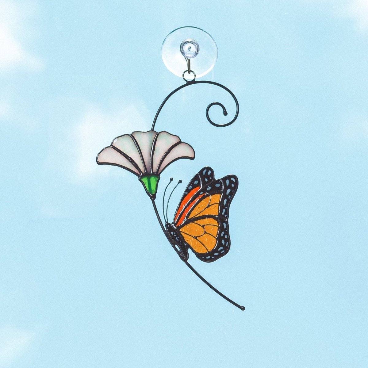 Vivid Monarch Butterfly & Flower Suncatcher: Add Nature's Beauty ...