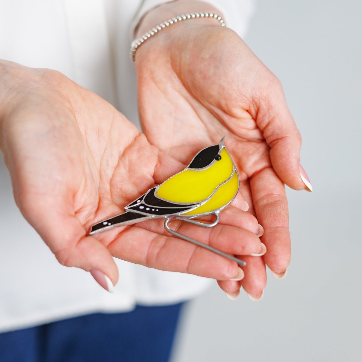 Goldfinch Stained Glass Bird Suncatcher - Tranquil Home Decor ...